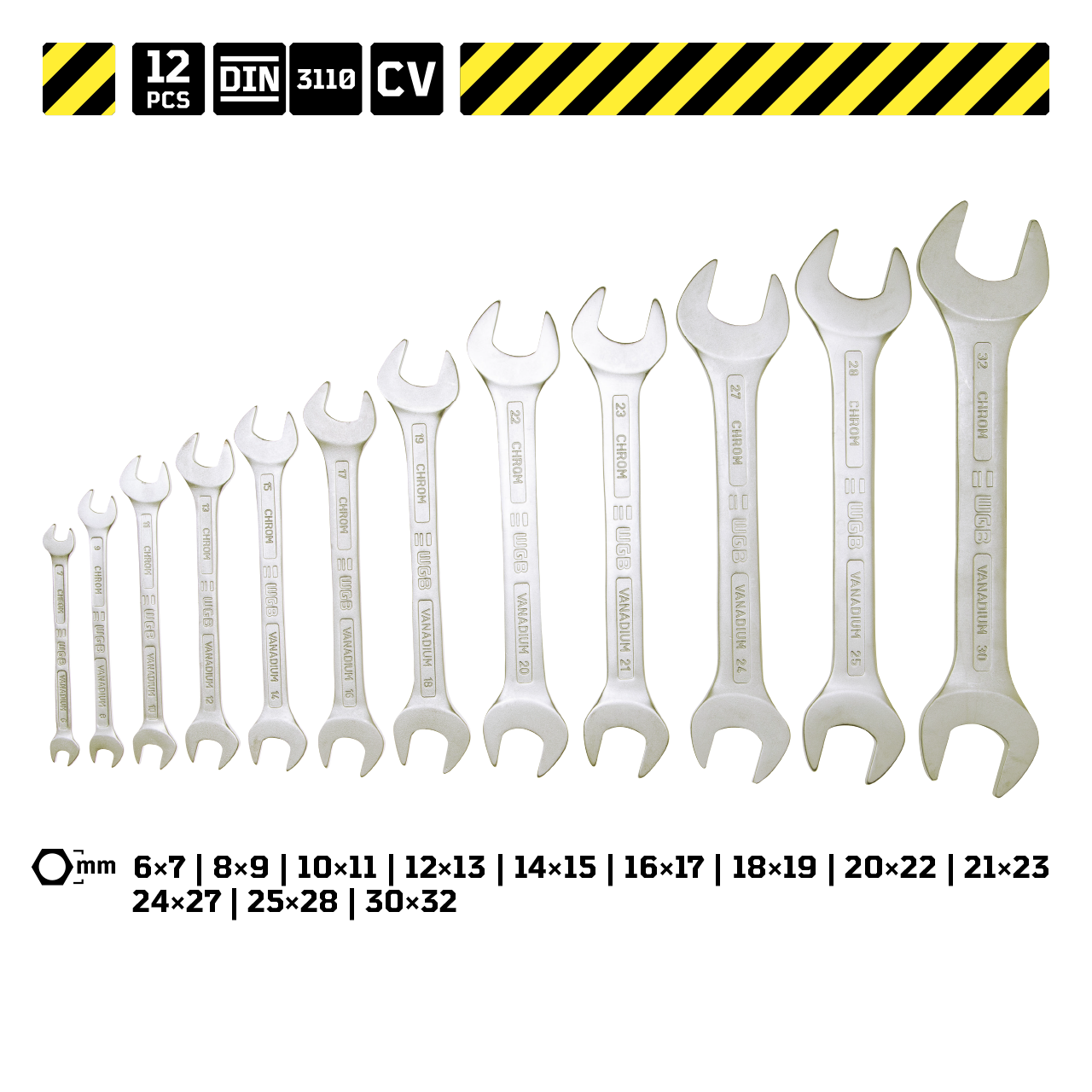 Produkte > Schraubenschlüssel > Doppelmaulschlüssel-Satz, DIN 3110 ...